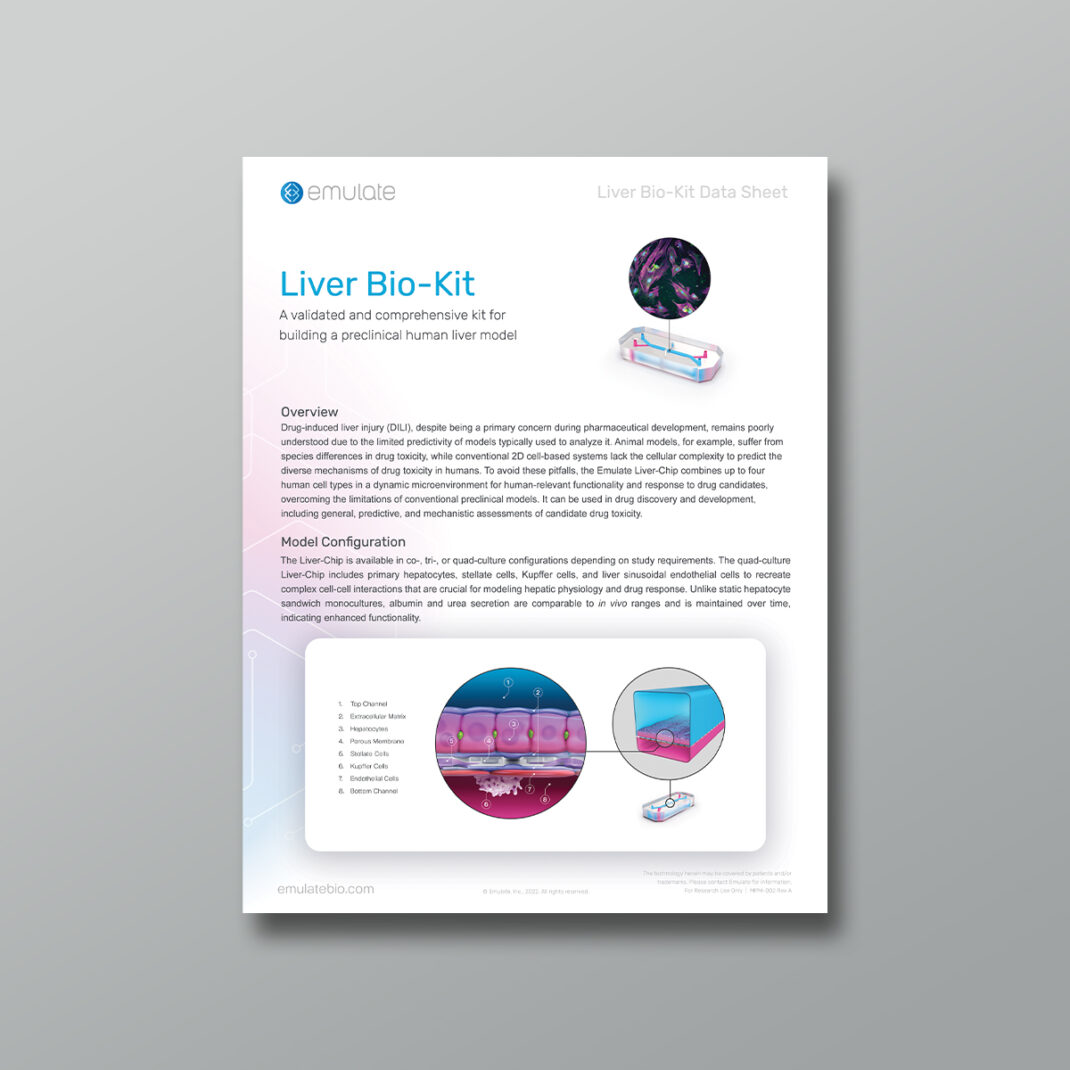 Liver Bio-Kit Data Sheet | Organ-Chips + biology for reproducible results.