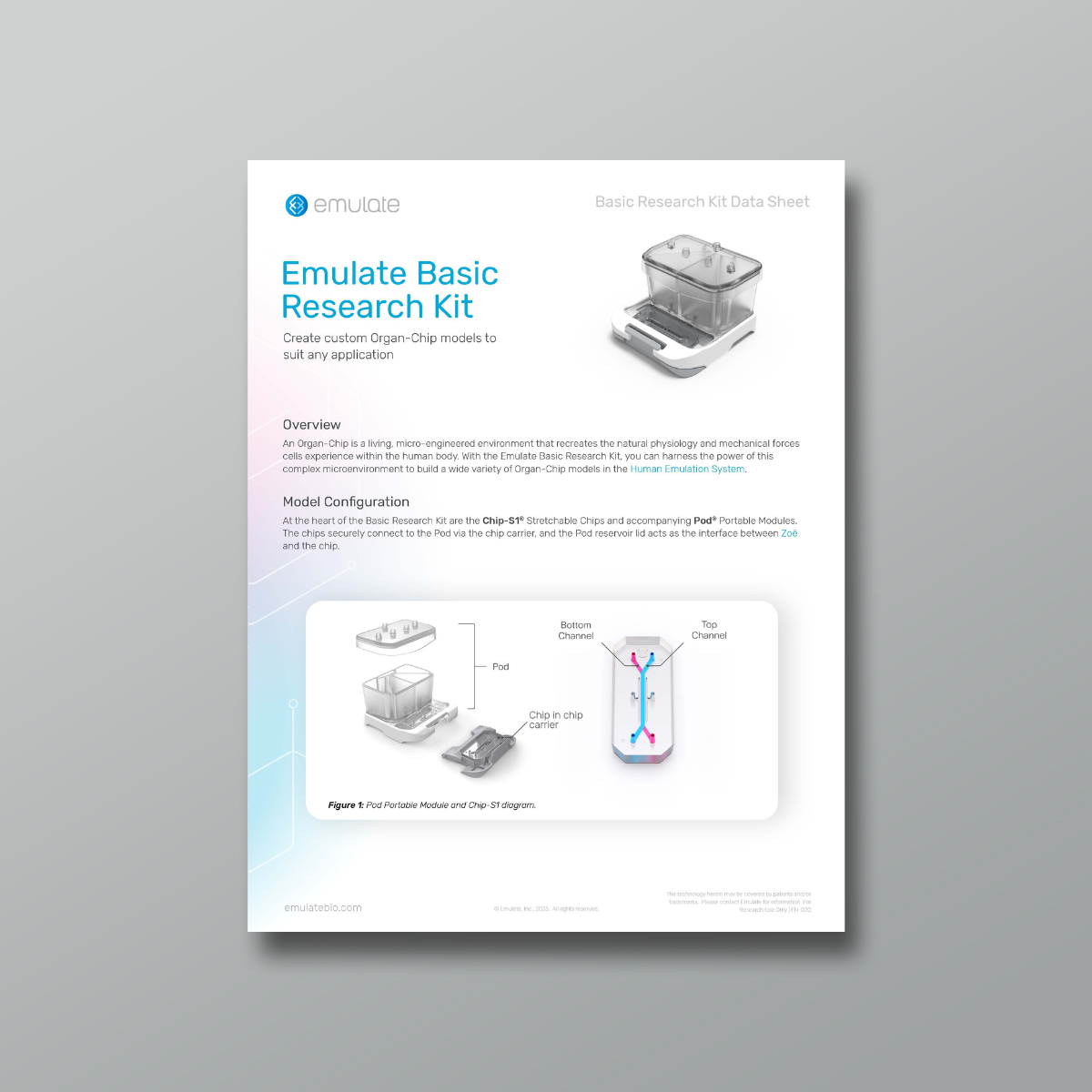 Chip-S1 Basic Organ-Chip Research Kit | Emulate Datasheet
