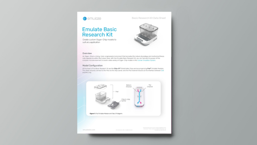 Chip-S1 Basic Organ-Chip Research Kit | Emulate Datasheet